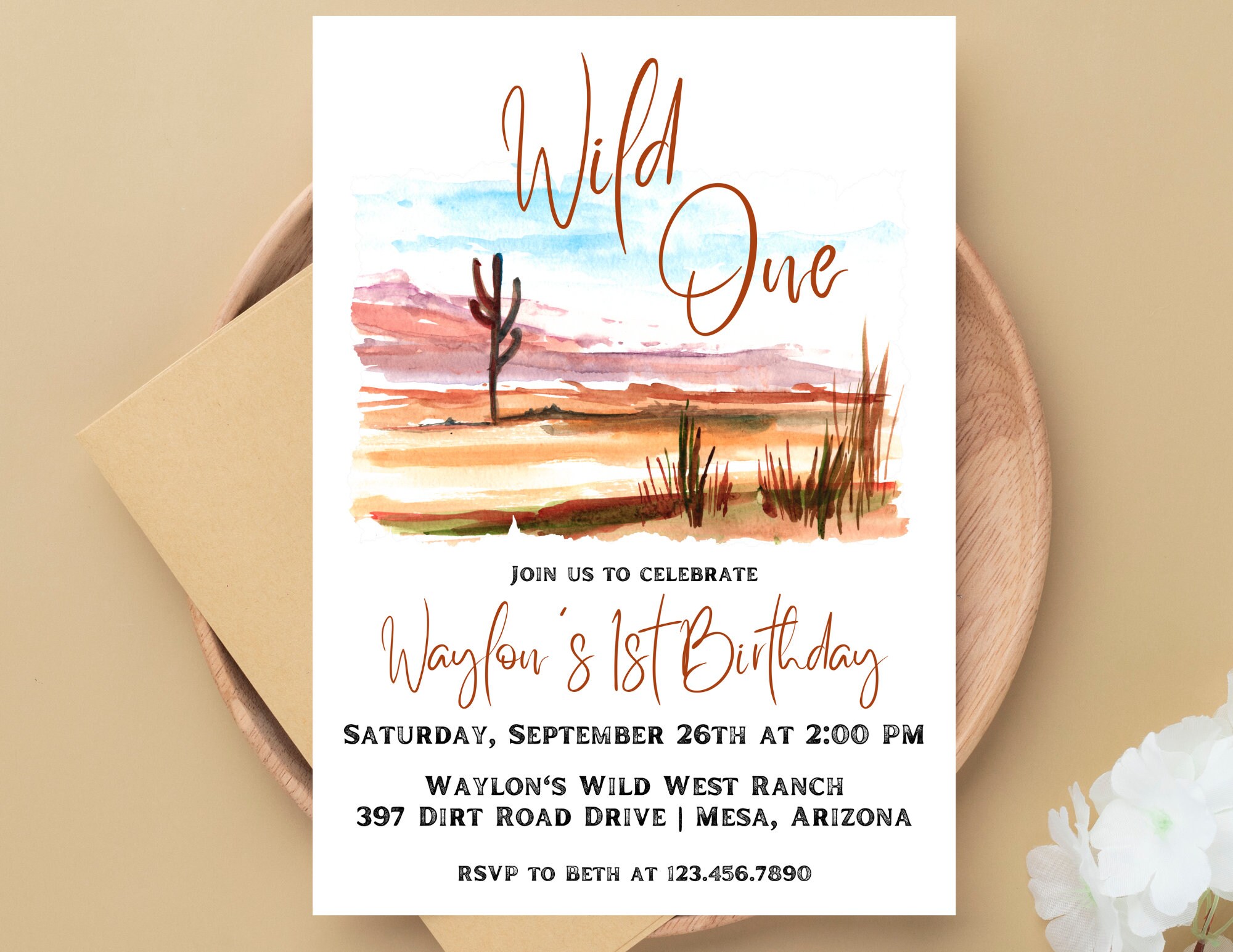 Wild One Western First Birthday Invitation Template | Western Birthday ...