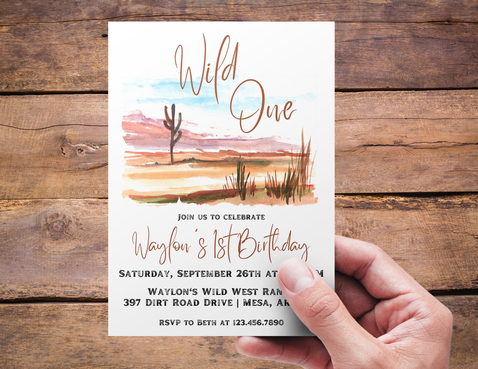 Wild One Western First Birthday Invitation Template | Western Birthday ...