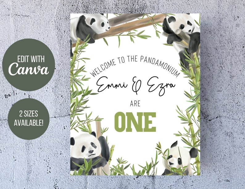 Panda Birthday Party Welcome Sign | Let the Pandamonium Begin | Panda ...