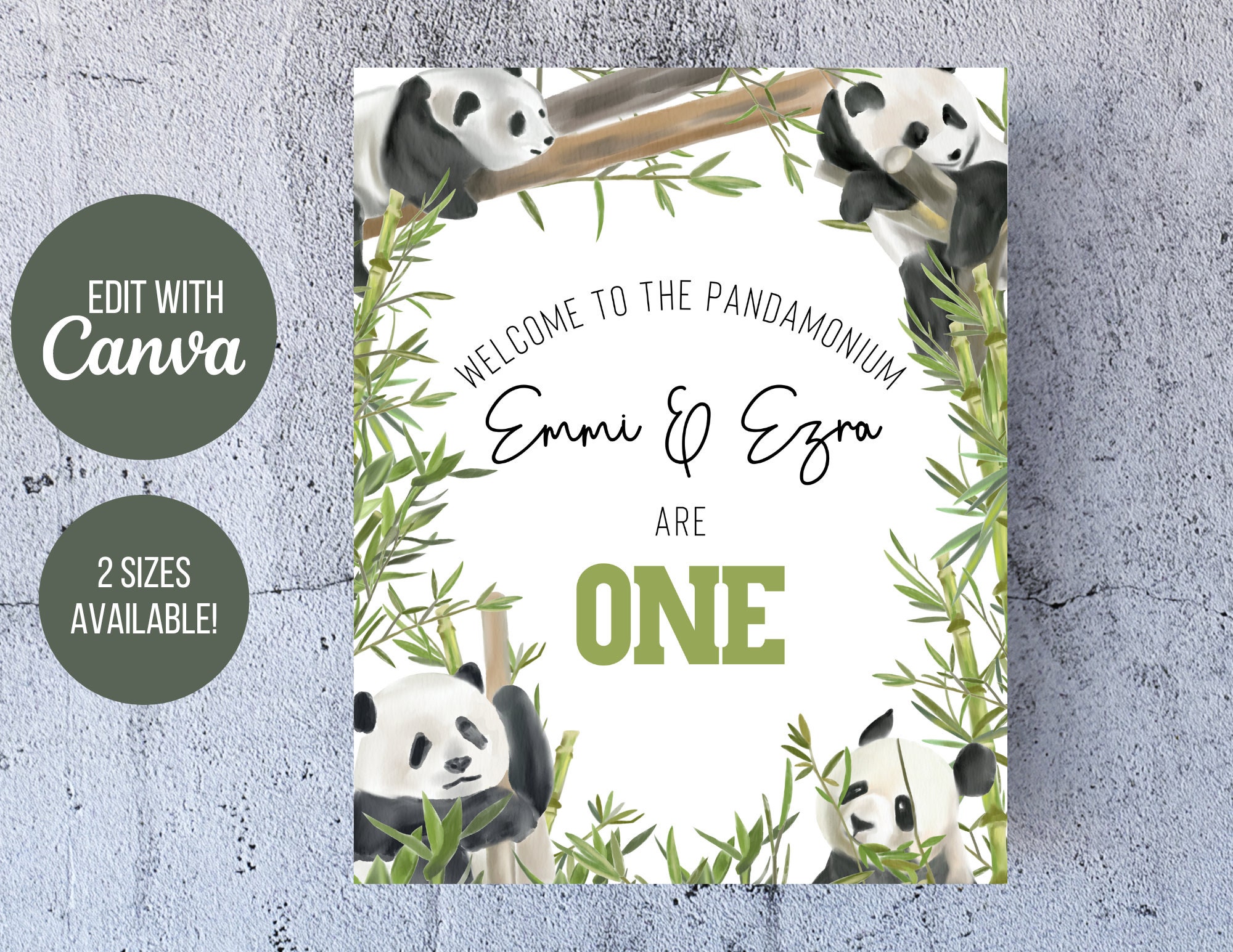 Panda Birthday Party Welcome Sign | Let the Pandamonium Begin | Panda ...