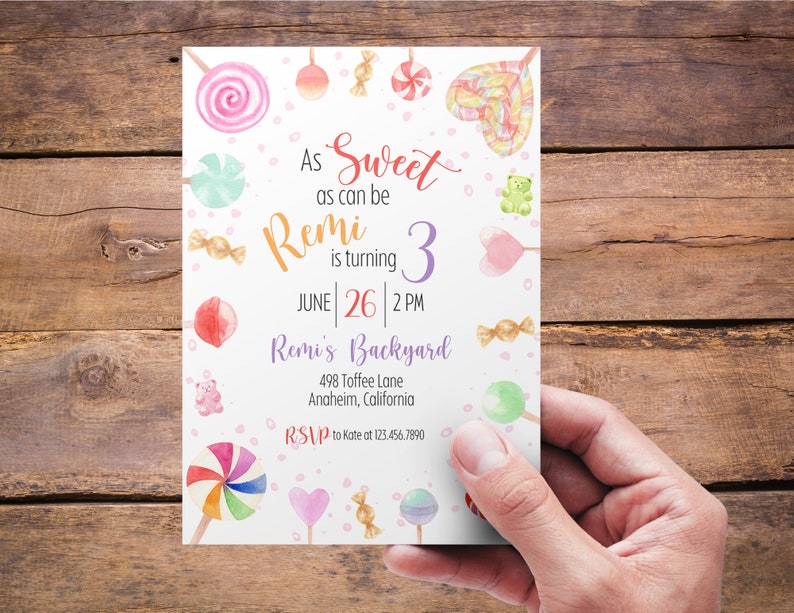 As Sweet as Can Be Birthday Invitation Sweet Celebration Birthday ...