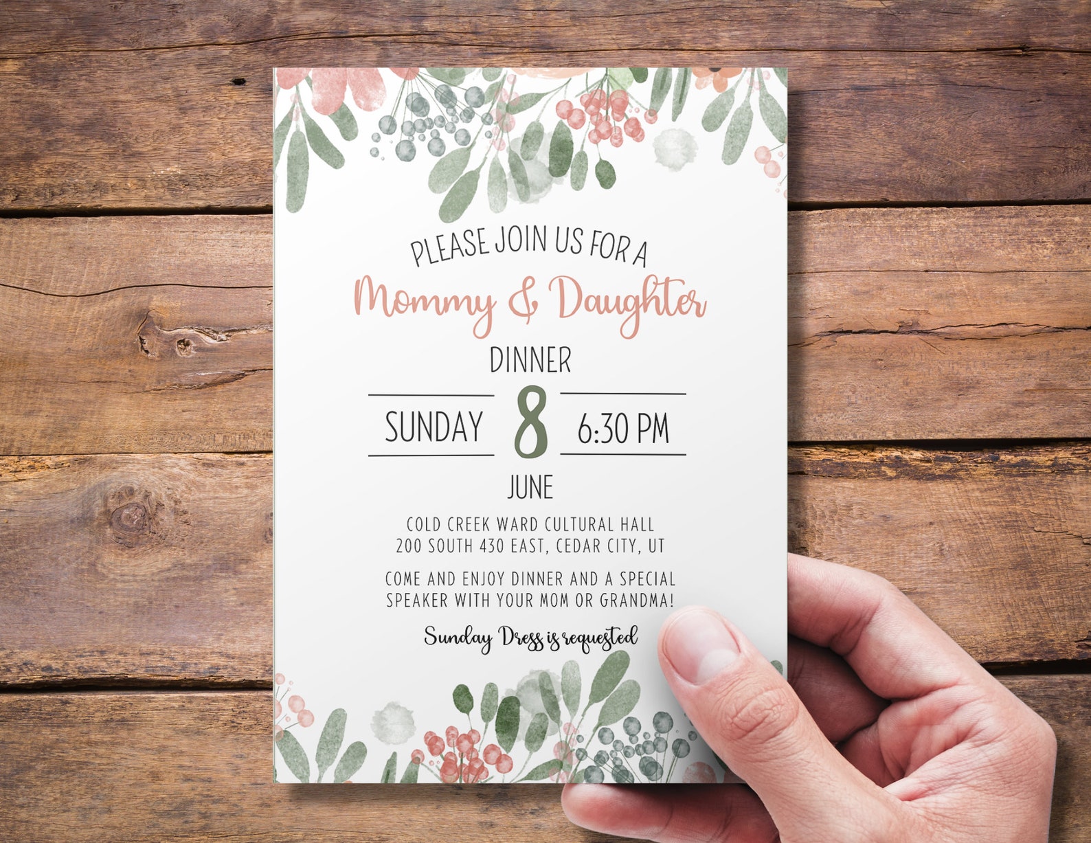 Mommy and Daughter Dinner Invitation | Mother Daughter Dinner ...