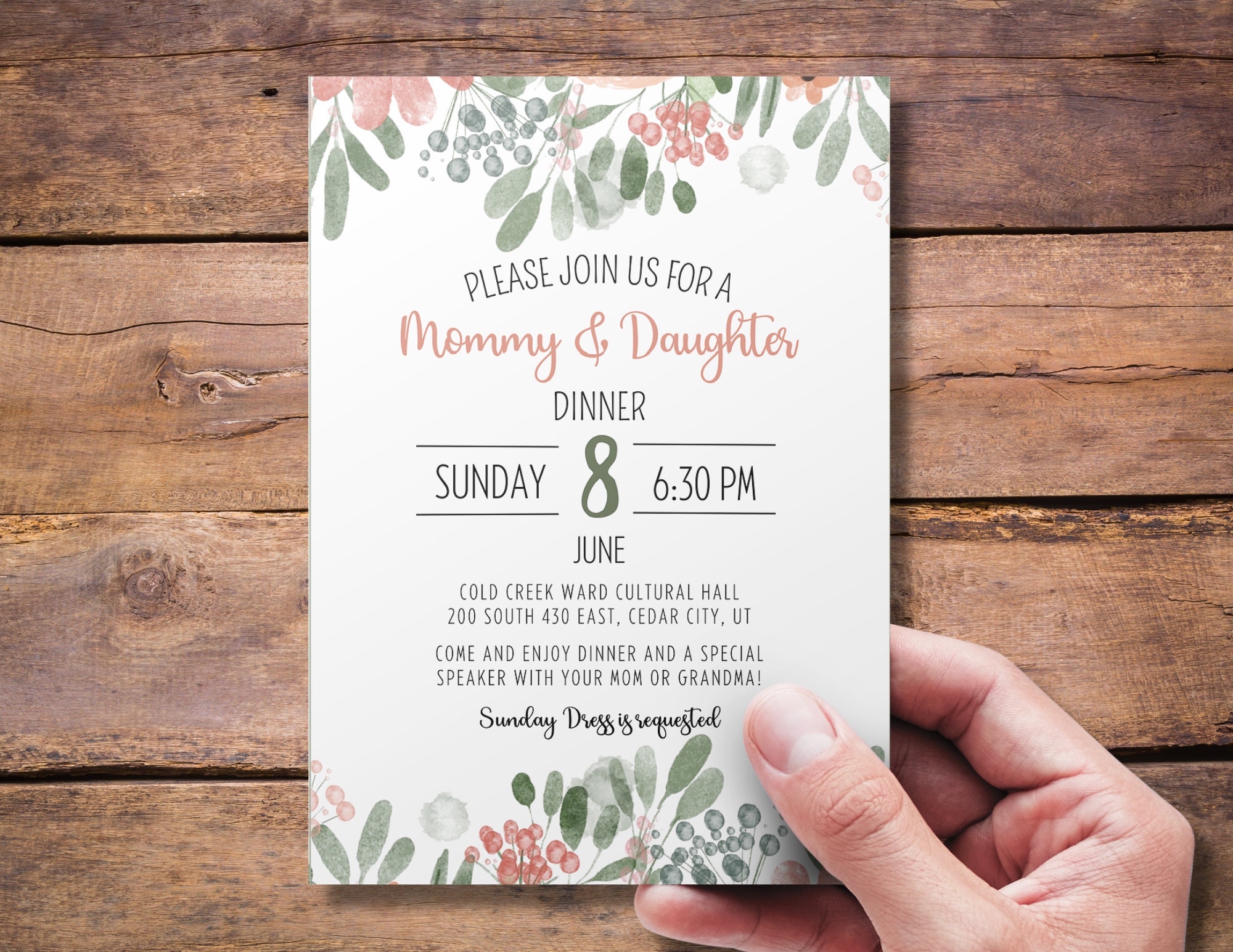 Mommy and Daughter Dinner Invitation | Mother Daughter Dinner ...