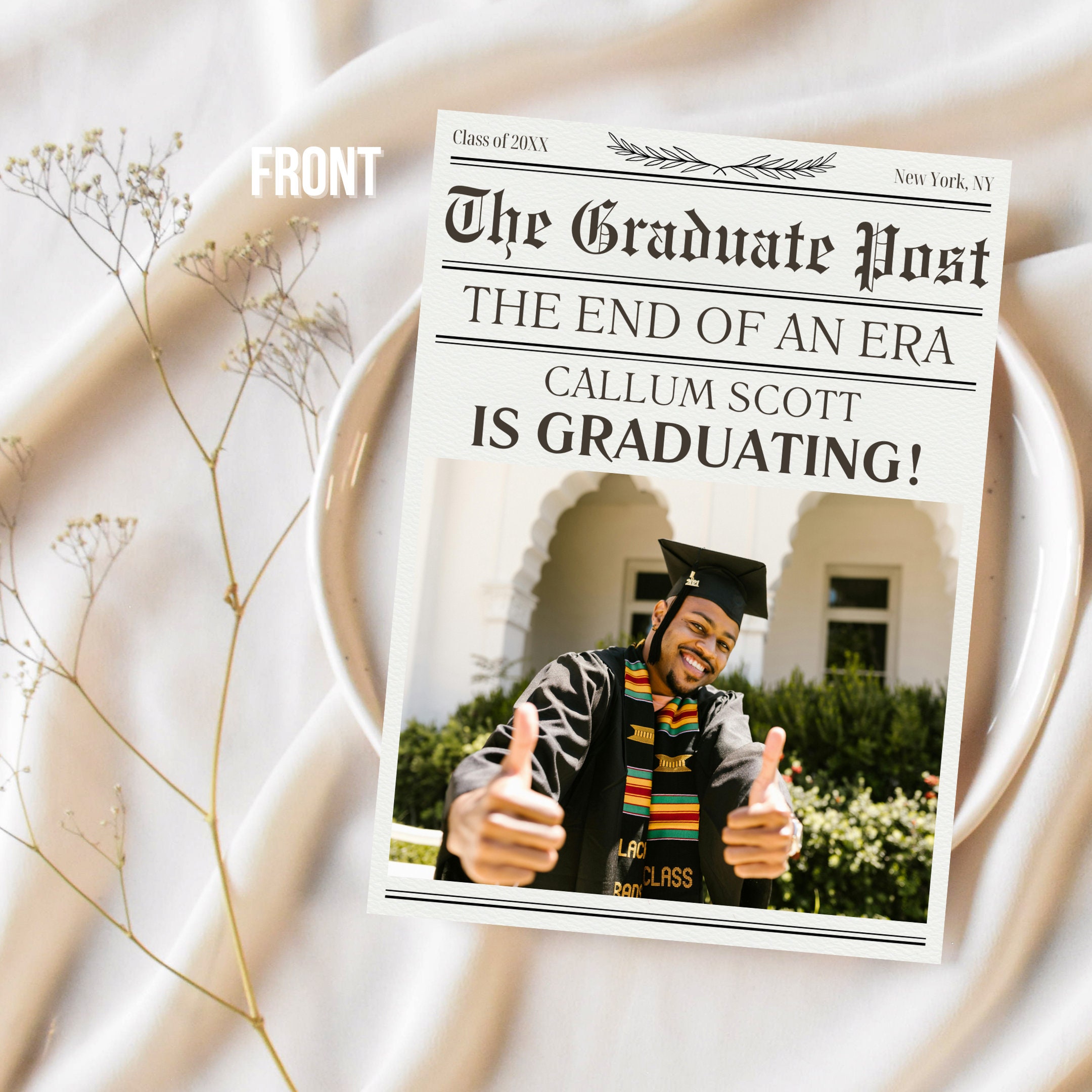 Newspaper Graduation Announcement | Newspaper Graduation Invitation ...