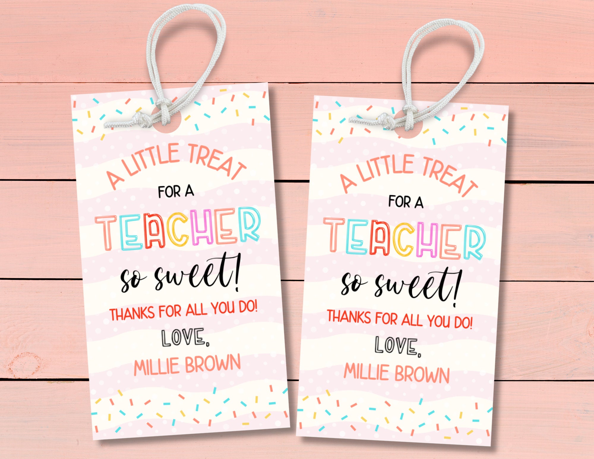 Thank You Tags With String Thank You For Helping Our Students Grow Tags ...