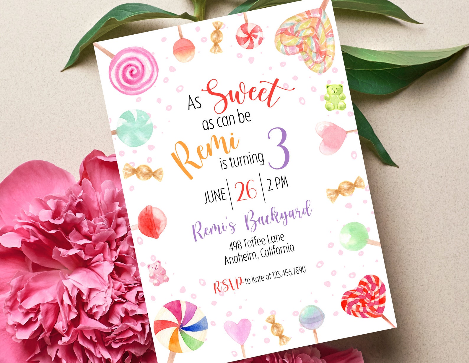 As Sweet as Can Be Birthday Invitation Sweet Celebration Birthday ...