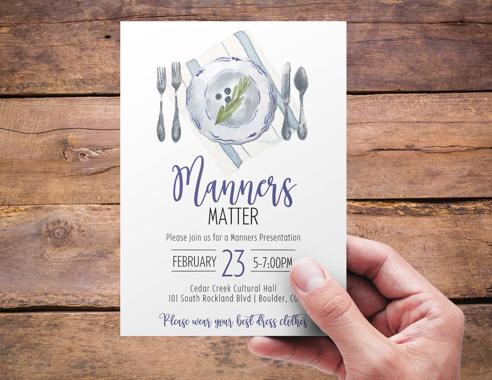 Etiquette Dinner Invitation | Manners Matter Invitation | Young Women's ...