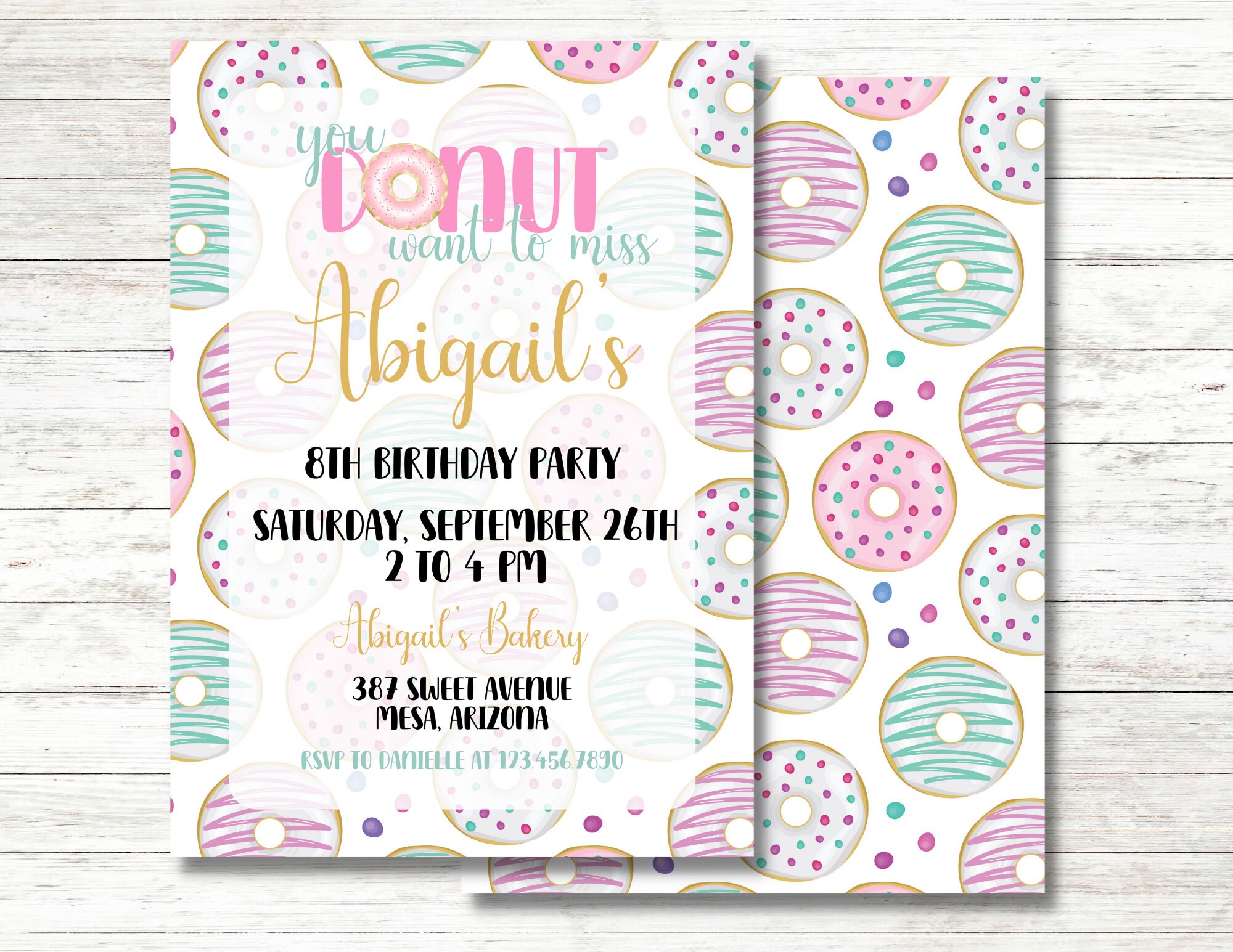 Donut Birthday Invitation Donut Birthday Party Invitation Sweet ...