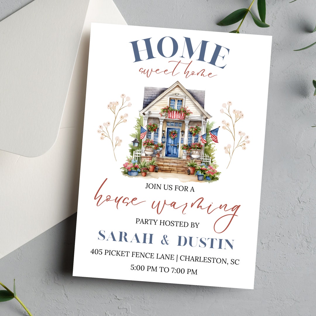 4th of July Editable House Warming Invitation | House Warming Party ...