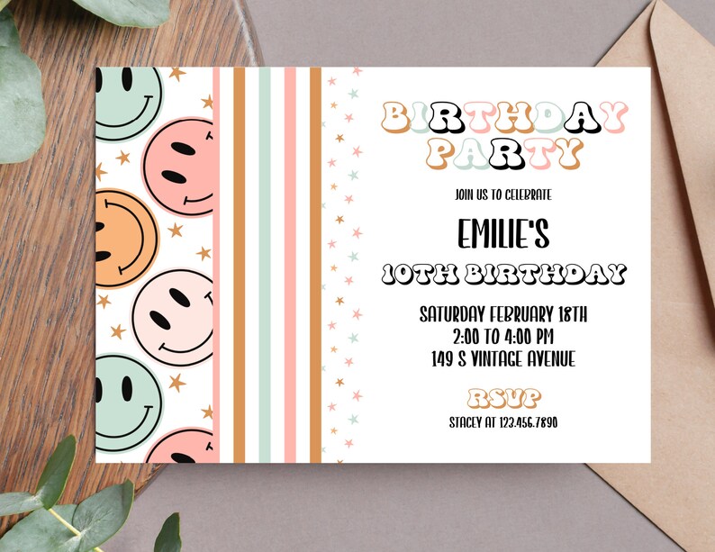 Smile Birthday Invitation Teen Birthday Invitation Girls - Etsy