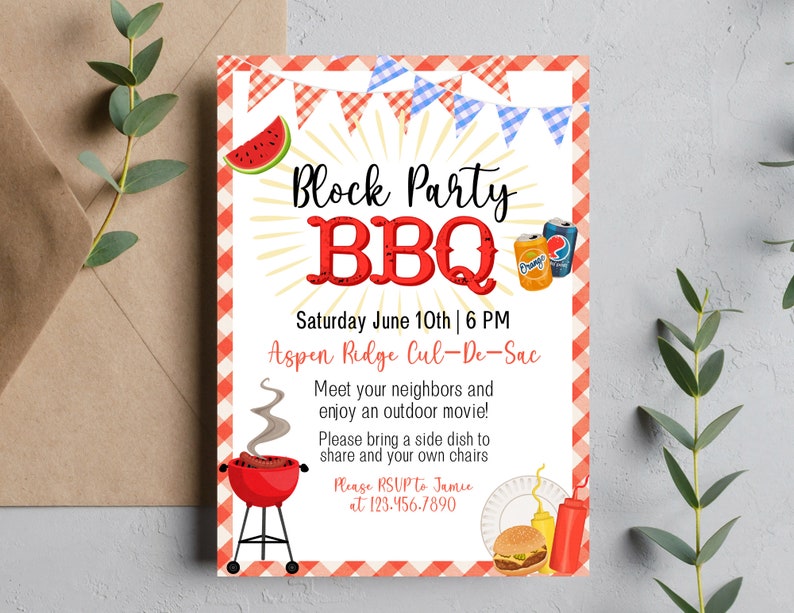 Block Party Invitation | Block Party Flyer | Block Party Invitation ...