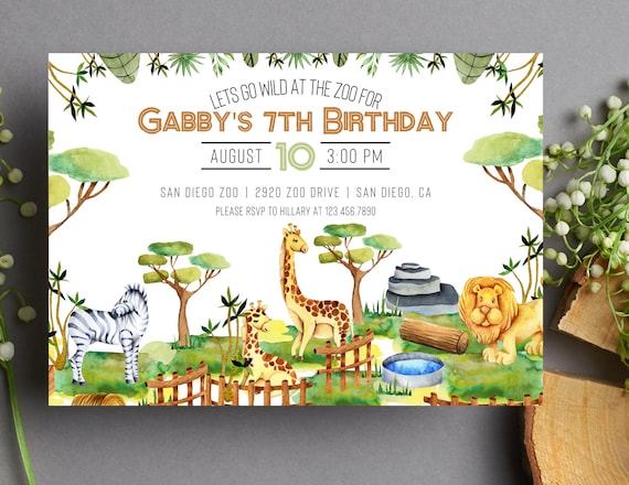 Zoo Birthday Invitation Templates Word Editable Birthday Invitation