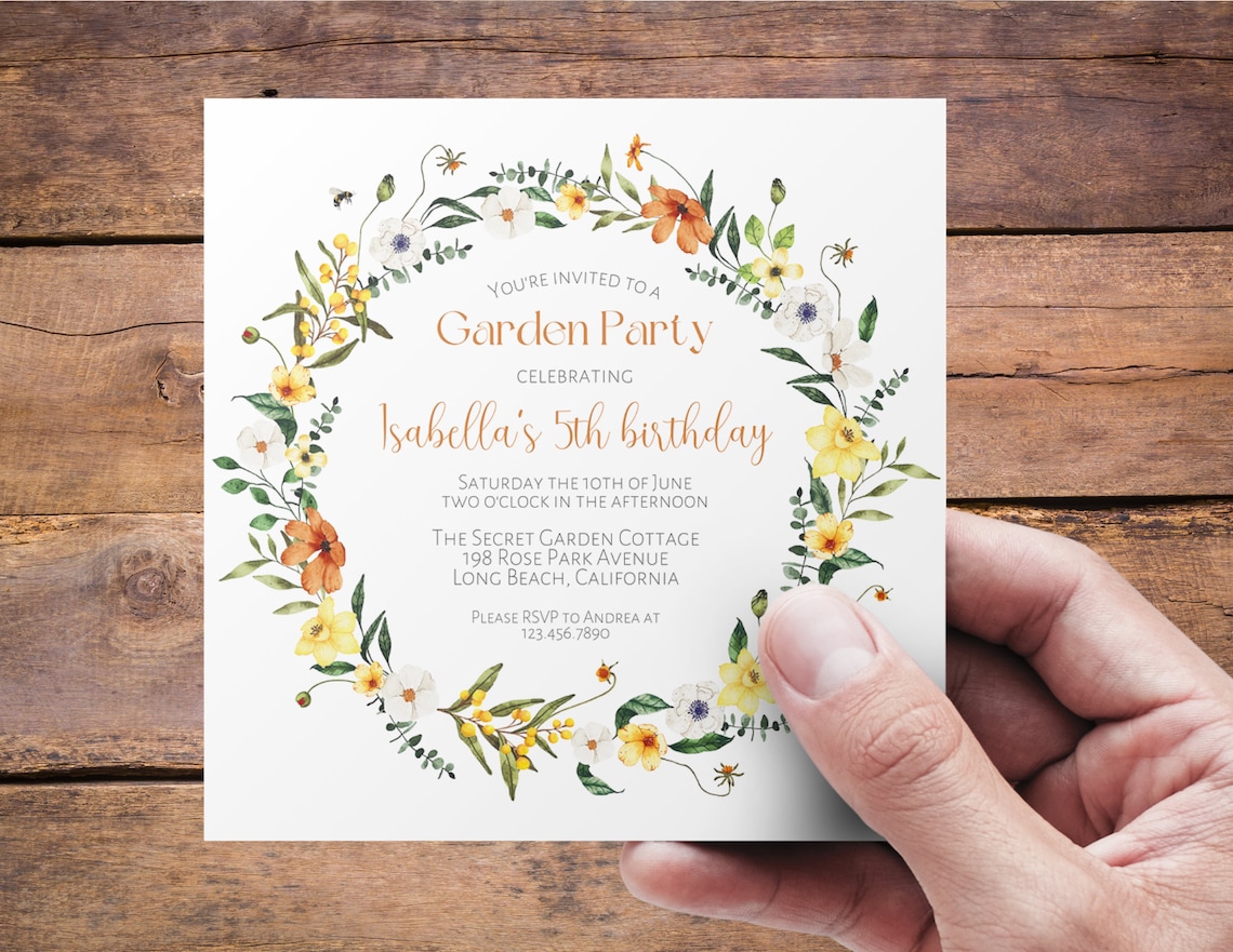 Garden Party Invitations | Garden Party Birthday | Garden Party Invites ...