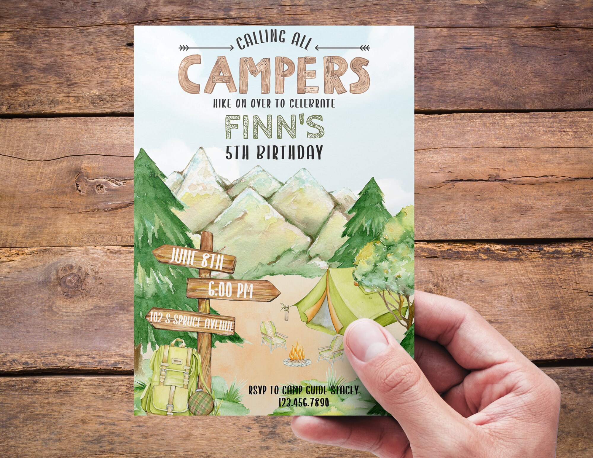 Camping Birthday Invitation | Camping Birthday Party | One Happy Camper ...