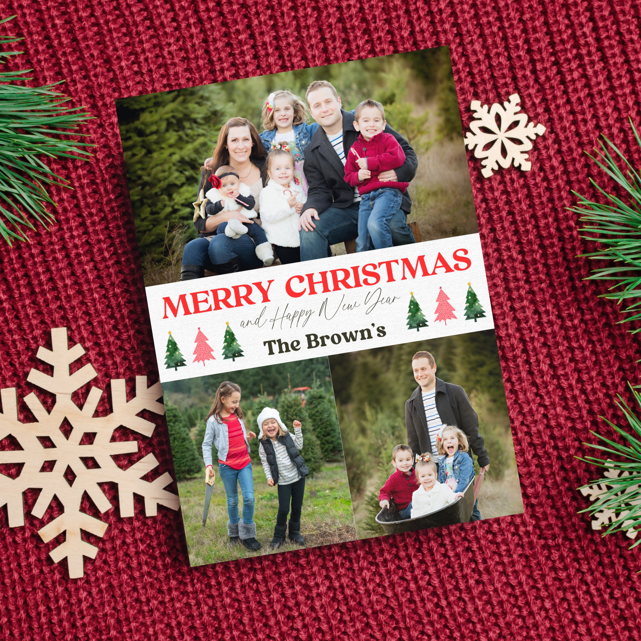 Christmas Card Template | Holiday Cards Photo | DIY Christmas Card ...