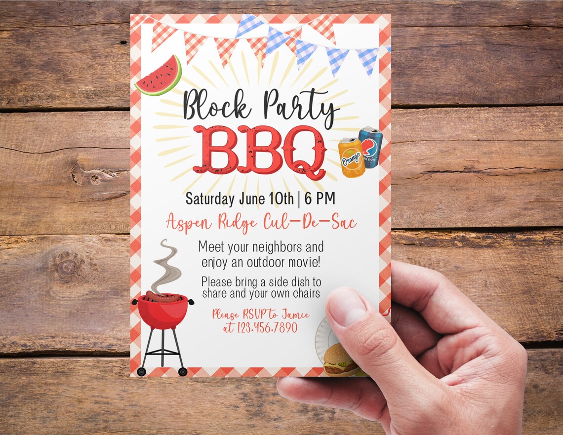 Block Party Invitation | Block Party Flyer | Block Party Invitation ...