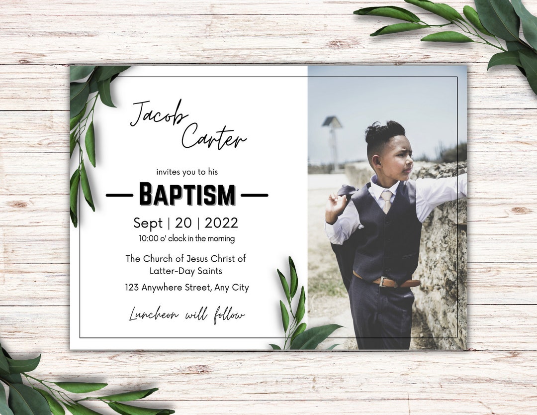 LDS Baptism Invitation Template | Baptism Invitation | LDS Baptism ...