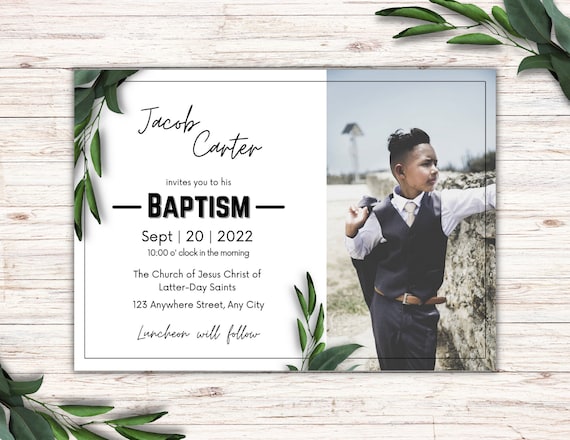 LDS Baptism Invitation Template Baptism Invitation LDS - Etsy