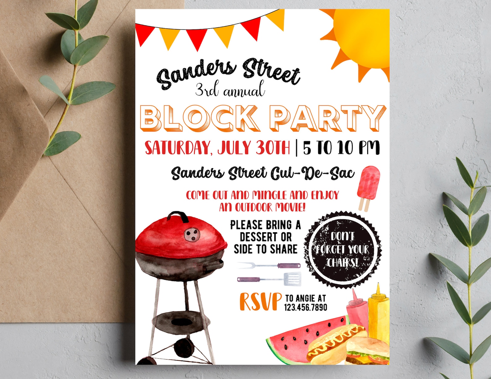 Block Party Invitation | Block Party Flyer | Block Party Invitation ...