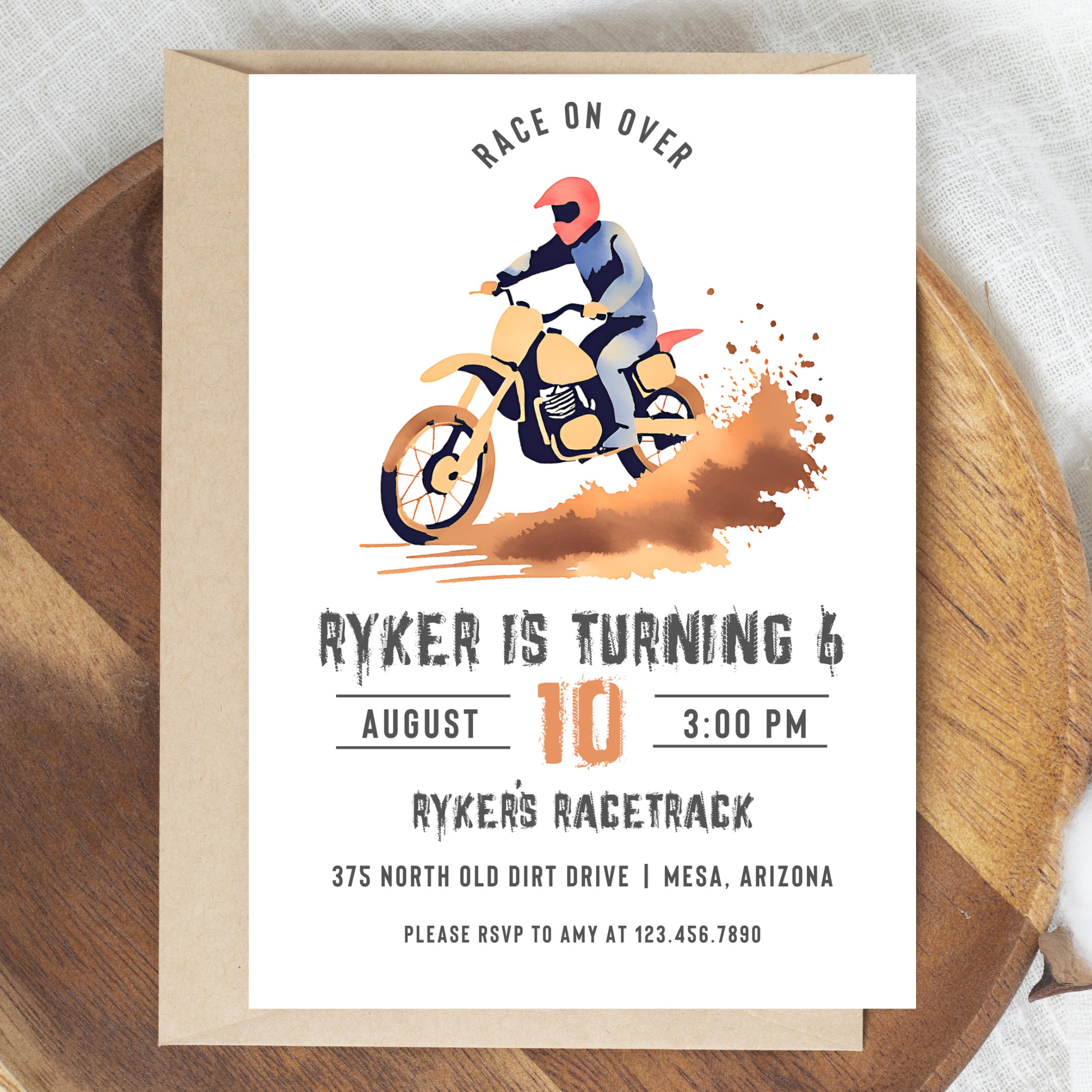 Dirtbike Birthday Invite | Motorbike Invitation | Dirt Bike Invitation ...