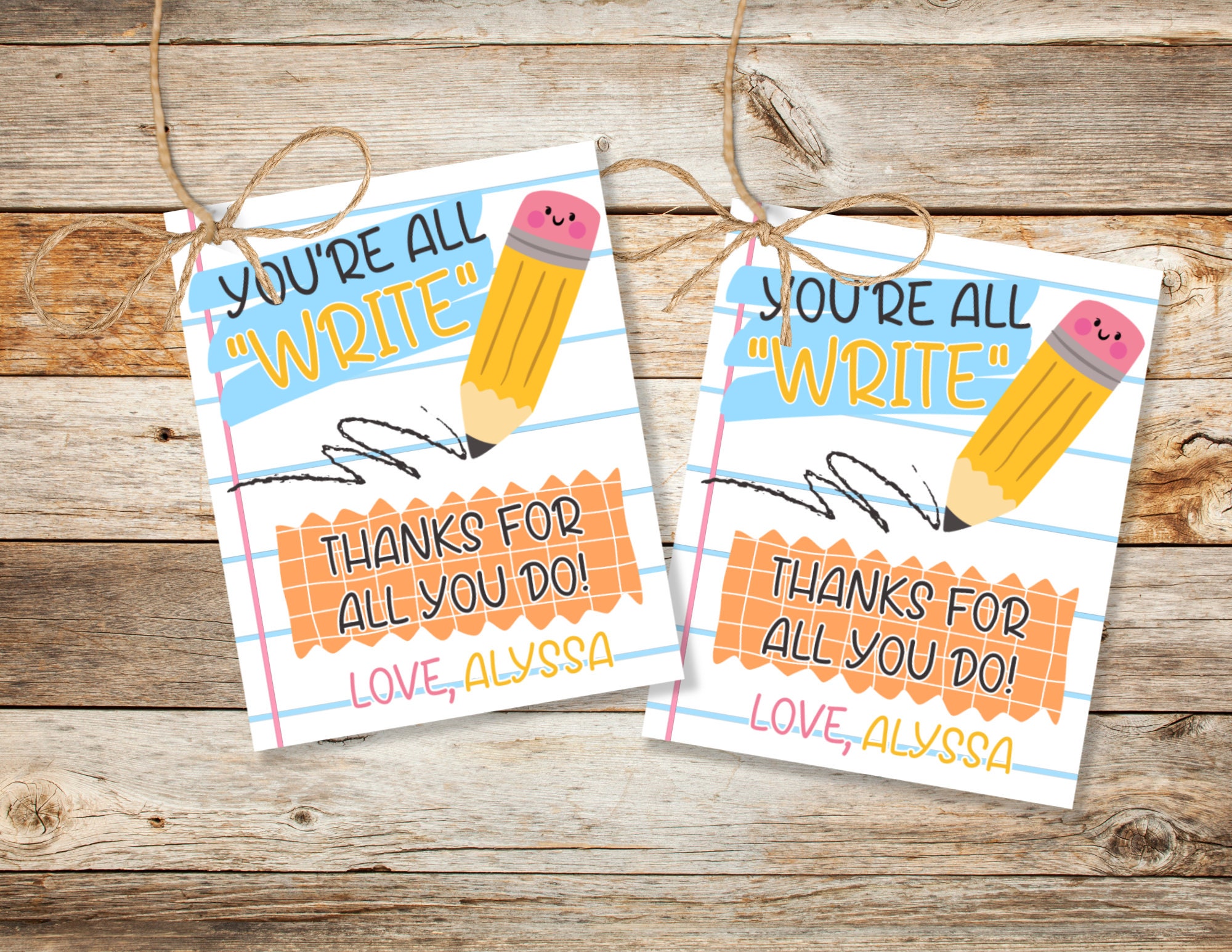 Teacher Appreciation Gifts Tags, Pencil Teacher Appreciation Week Tag ...