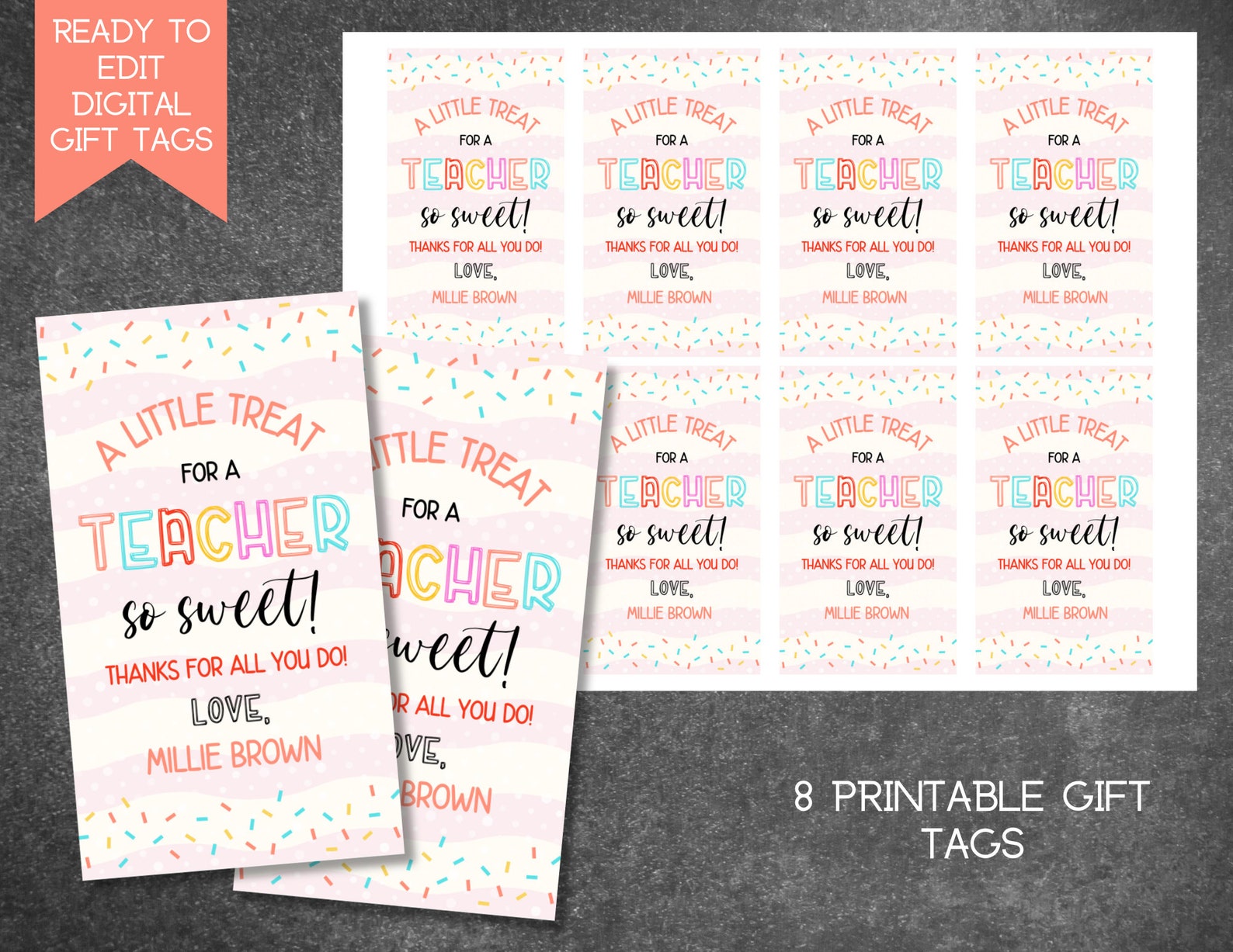 Teacher Appreciation Tag, Sweet Treat Teacher Appreciation Week Tag ...