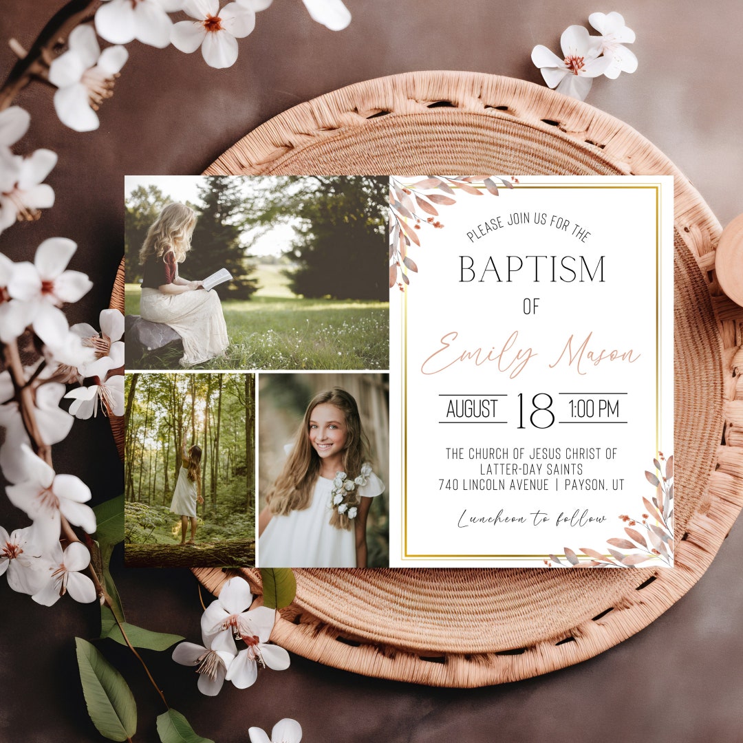LDS Baptism Invitation | LDS Baptism Invitation Boy | Lds Girl Baptism ...