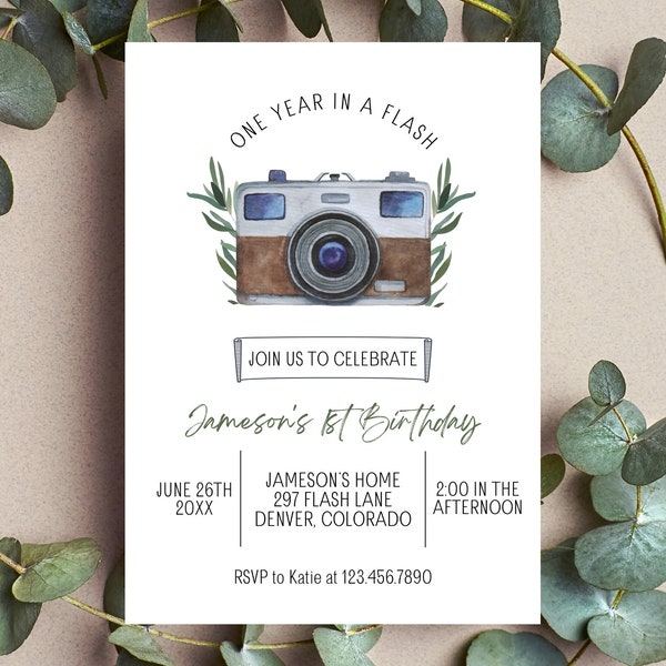 Camera Invitation - Etsy