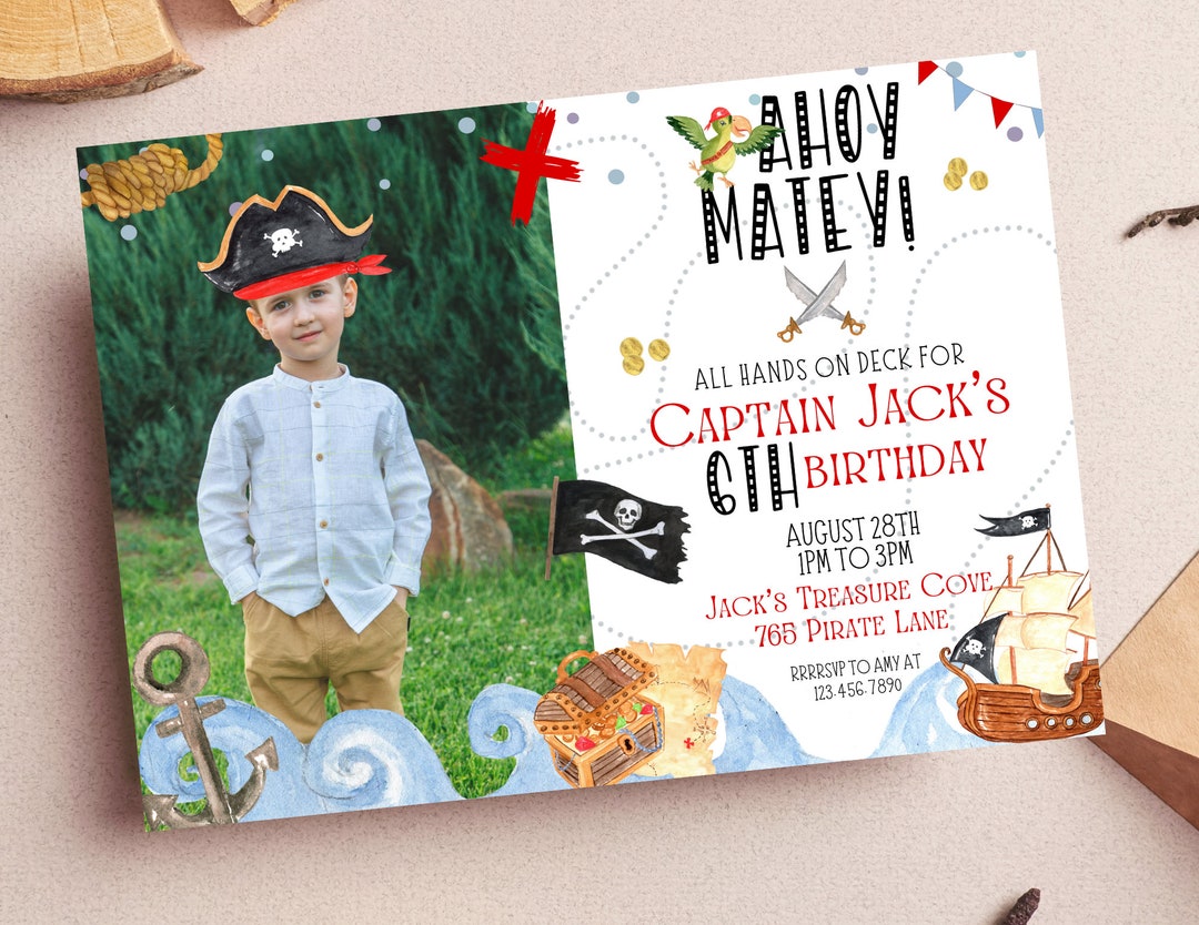 Pirate Birthday Invitation | Pirate Birthday Party | Pirate Birthday ...