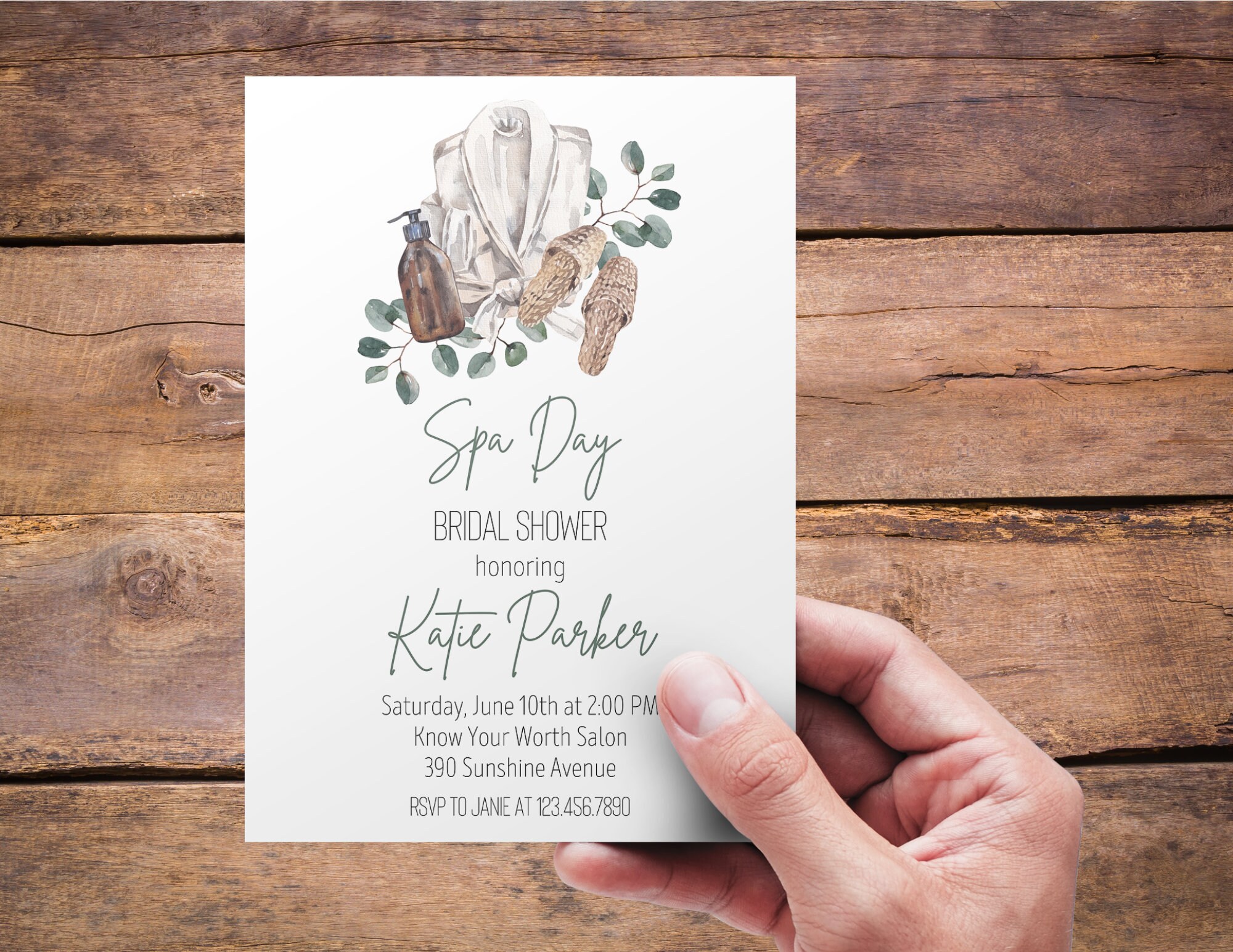 Spa Bridal Shower Invitation Spa Day Invitation Spa Shower Bridal ...