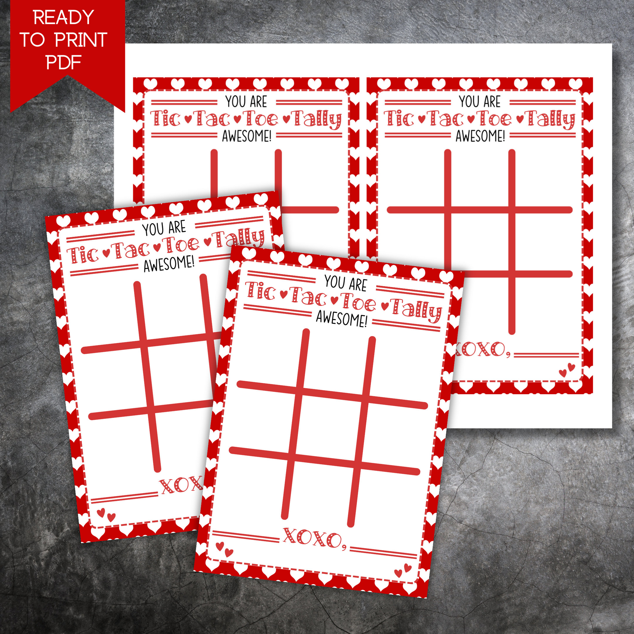 Tic Tac Toe Tally Valentine Cards | Valentine Tic Tac Toe Cards ...
