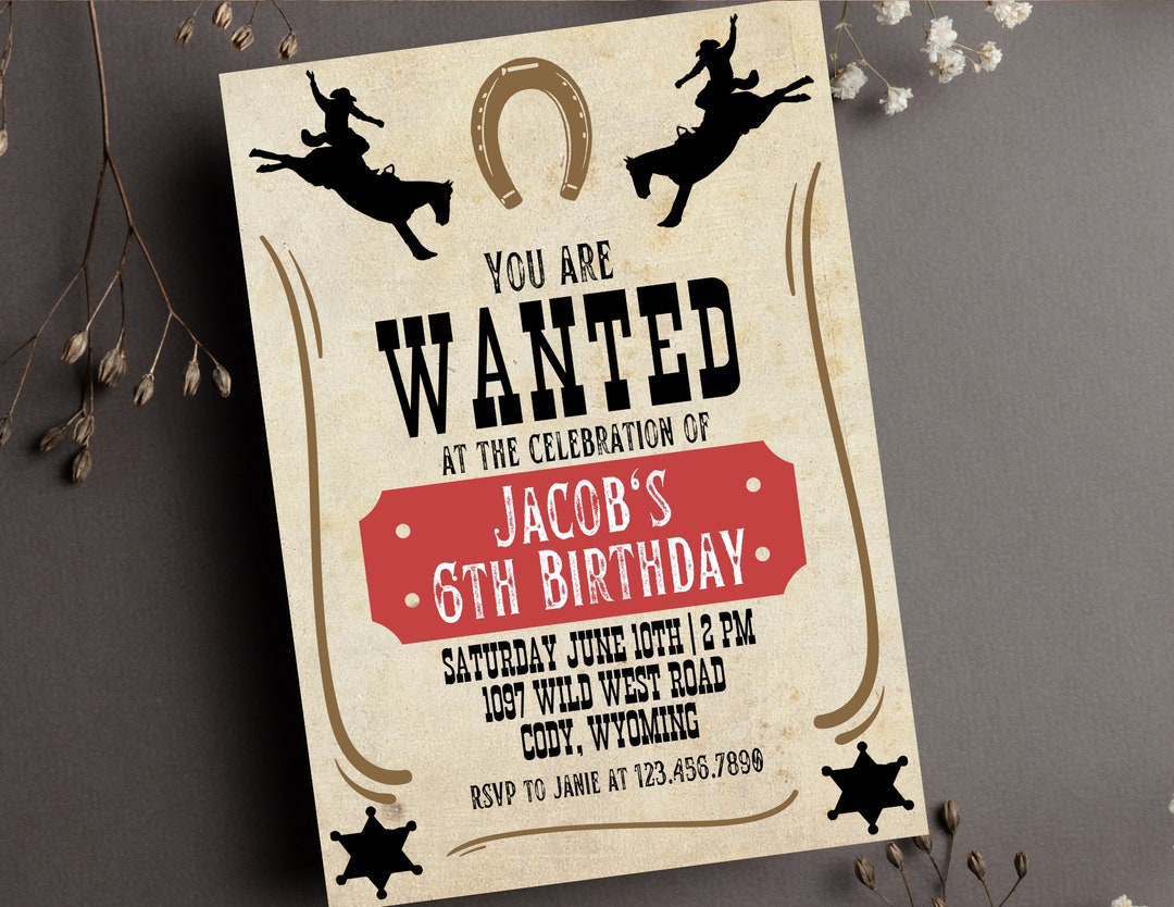 Wanted Birthday Invitations | Wanted Birthday Invitation Template ...