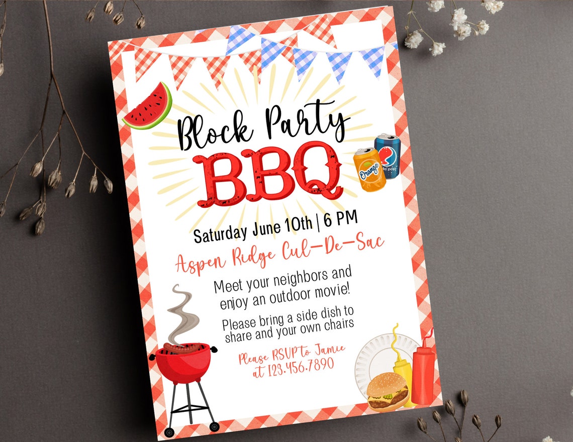 Block Party Invitation | Block Party Flyer | Block Party Invitation ...