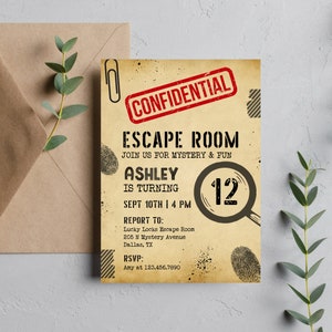 Escape Room Birthday Invitation | Editable Escape Room Invitation | Boy ...