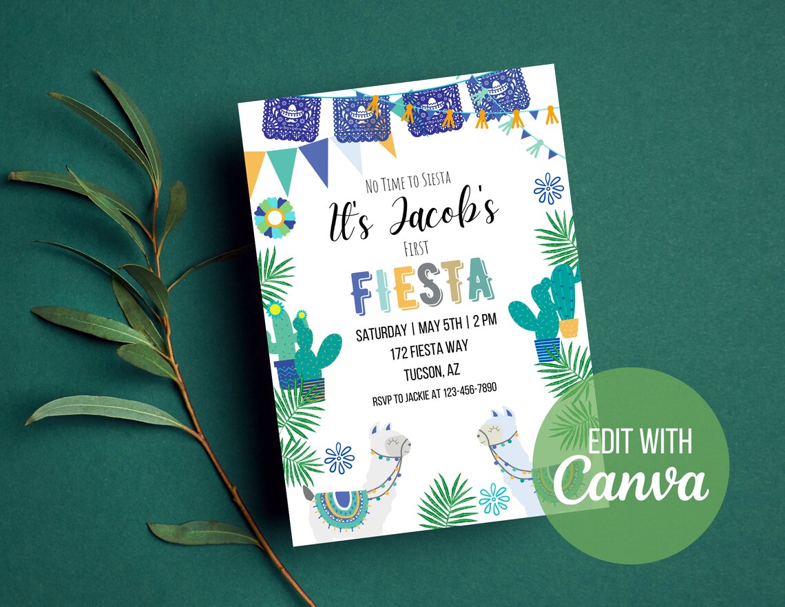 First Fiesta Birthday Invitation First Birthday Invite Fiesta Party ...