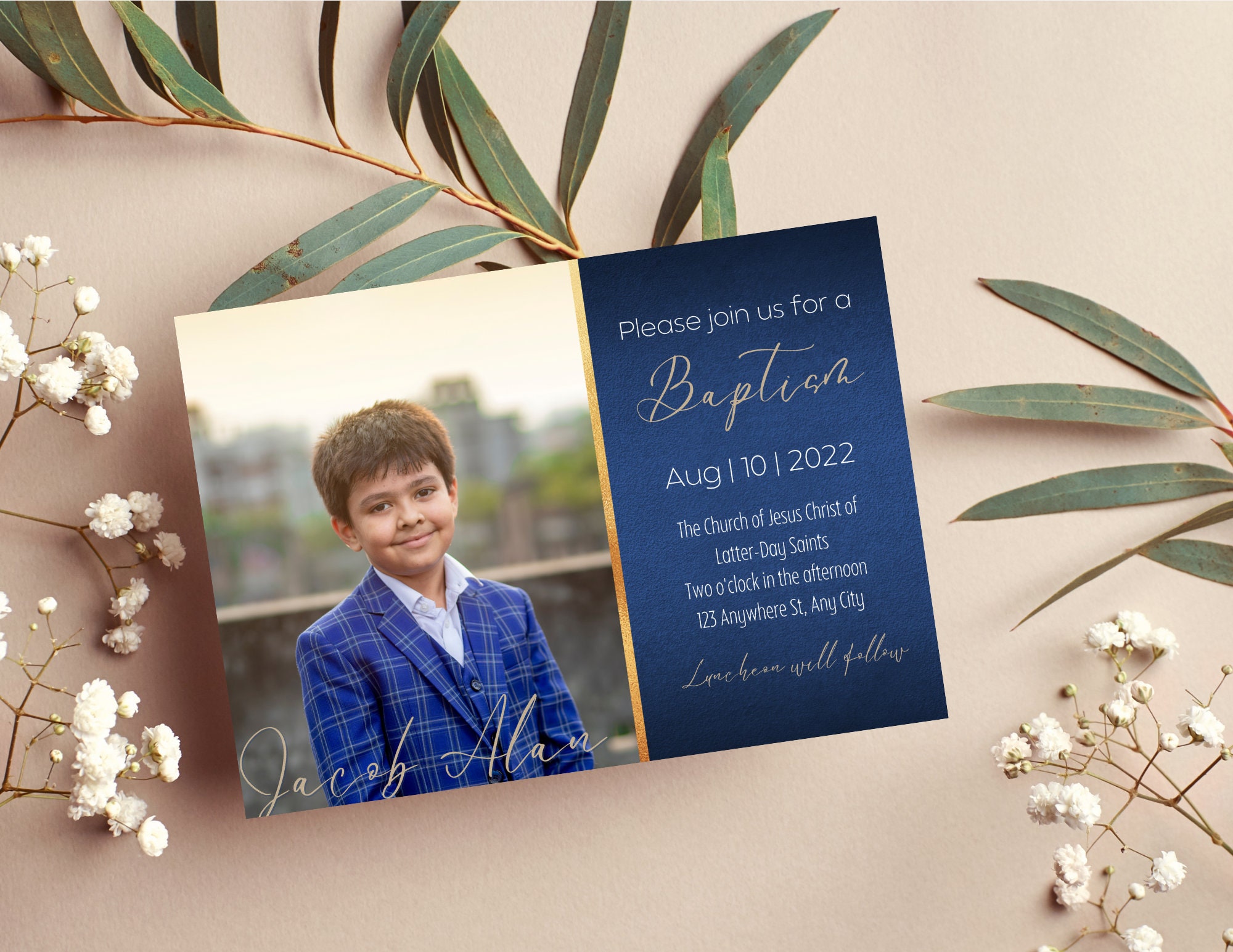 LDS Baptism Invitation Template LDS Baptism Announcement Latter-day ...