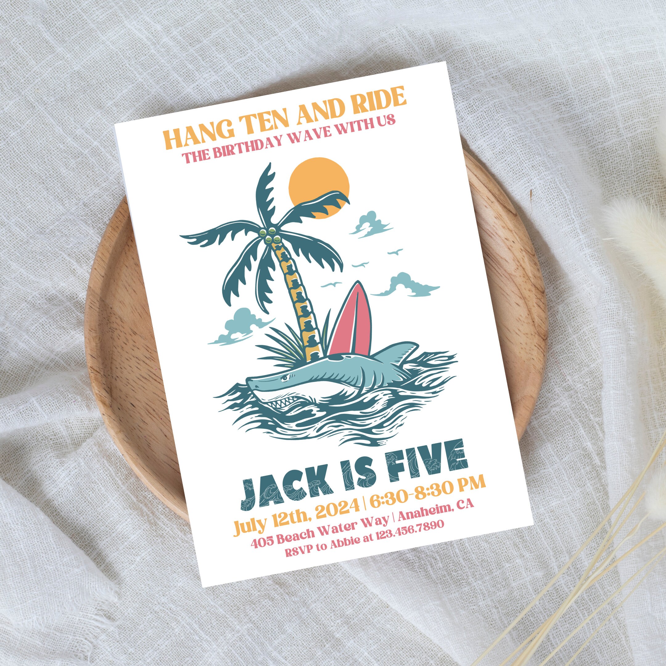 Surfing Birthday Invitation | Surf Birthday Invitation | Beach Party ...