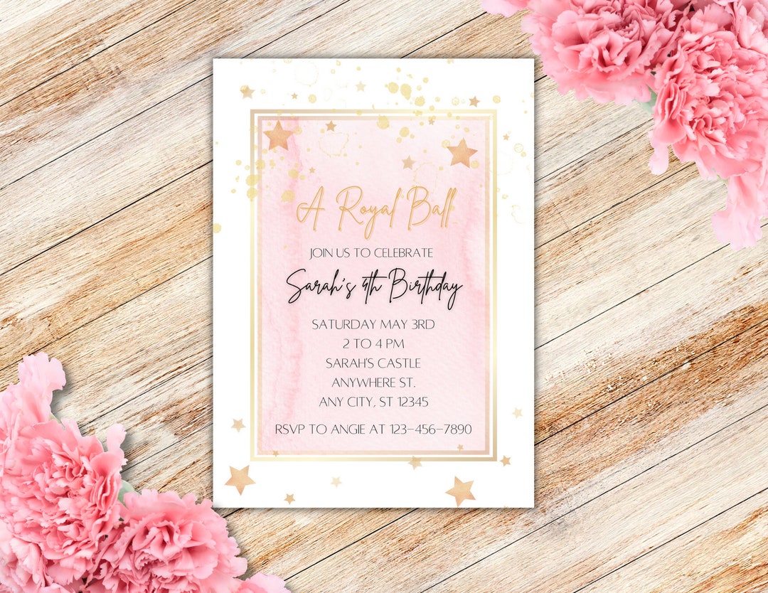 Royal Ball Birthday Party Invitation | Princess Party Template | Girl ...
