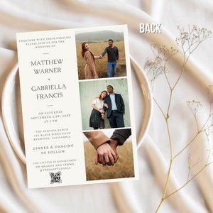 Wedding Invitation Template Photo Collage, Wedding Invitation With ...