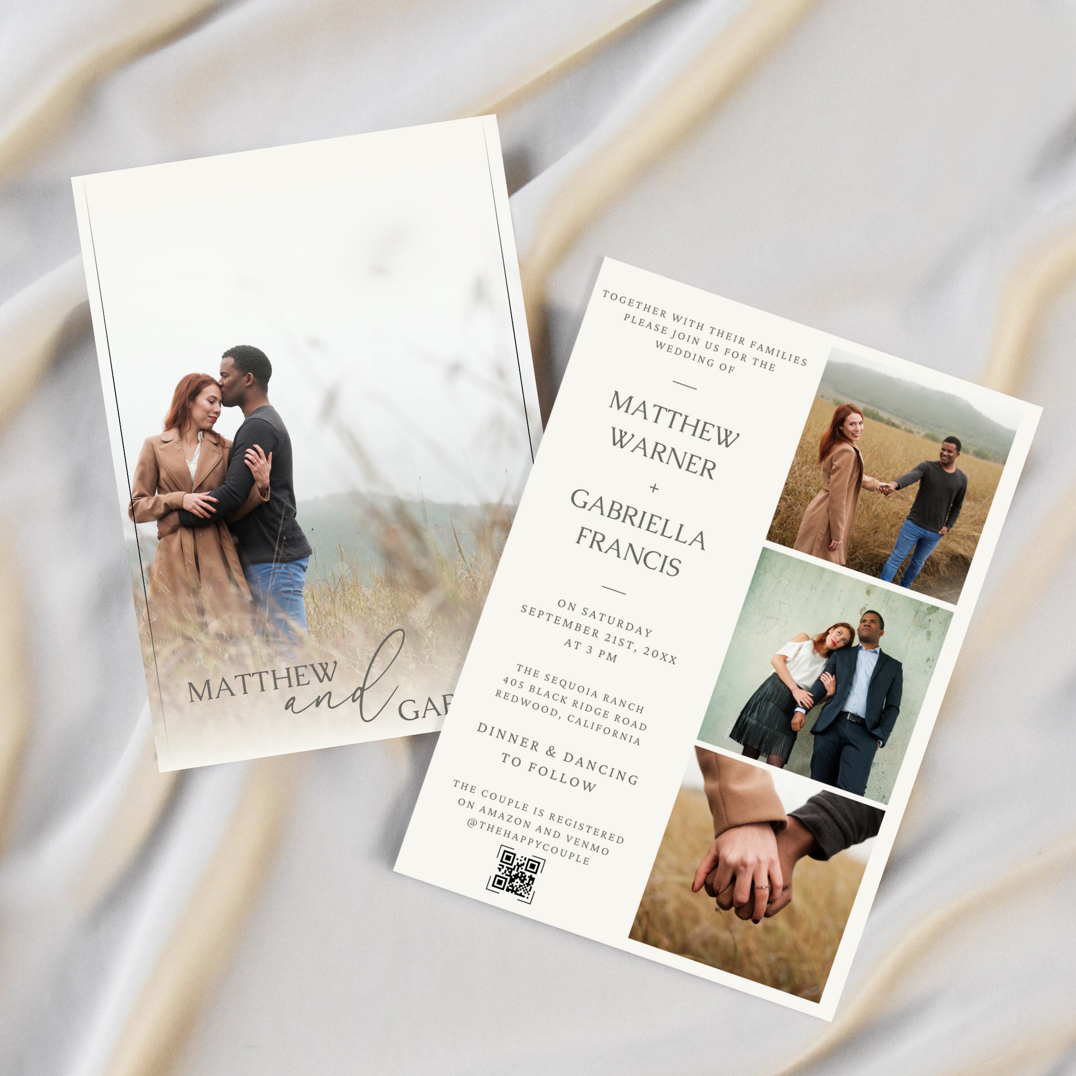 Wedding Invitation Template Photo Collage, Wedding Invitation With ...