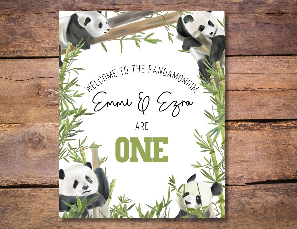Panda Birthday Party Welcome Sign Let the Pandamonium Begin - Etsy