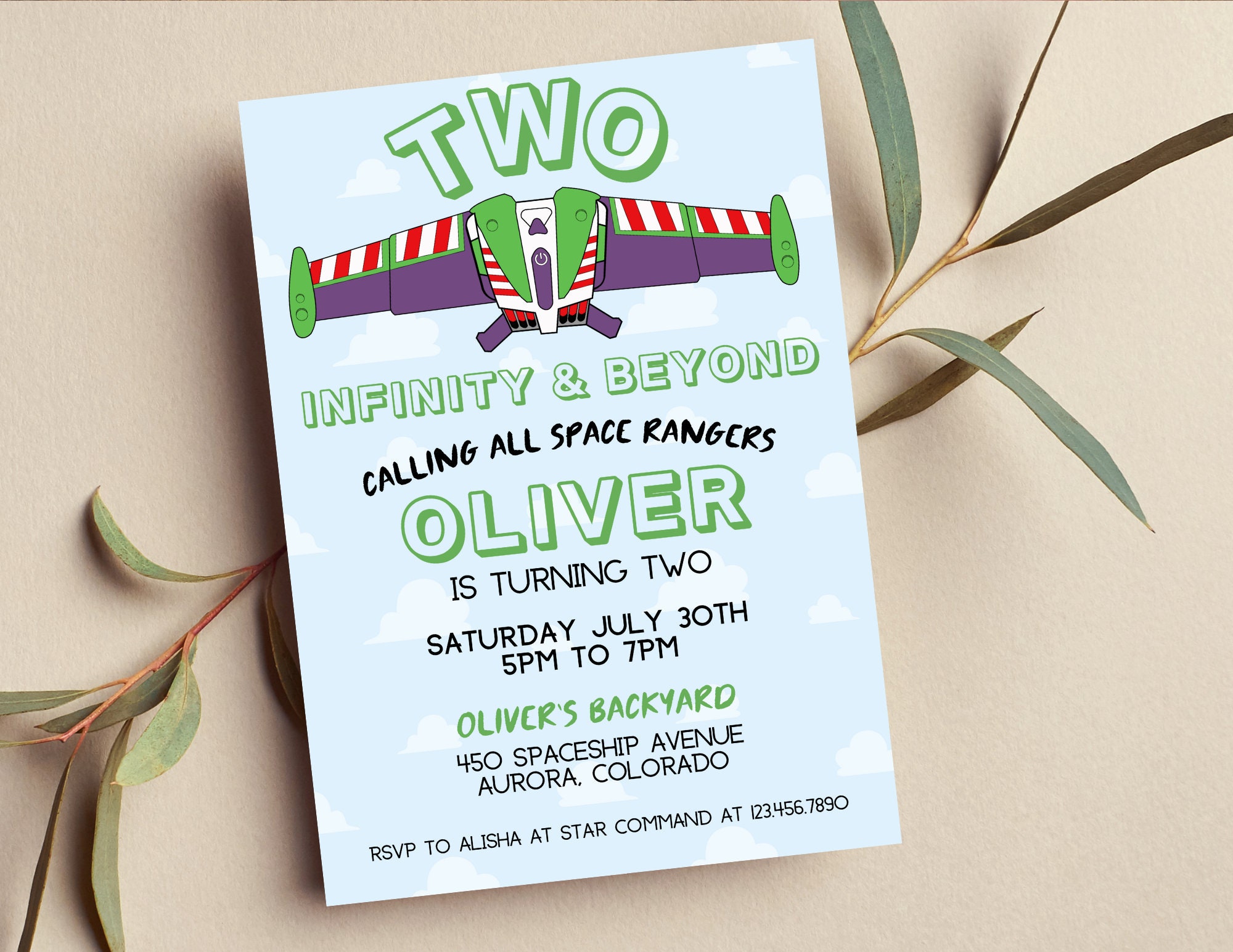 Two Infinity and Beyond Birthday Invitation Space Ranger - Etsy