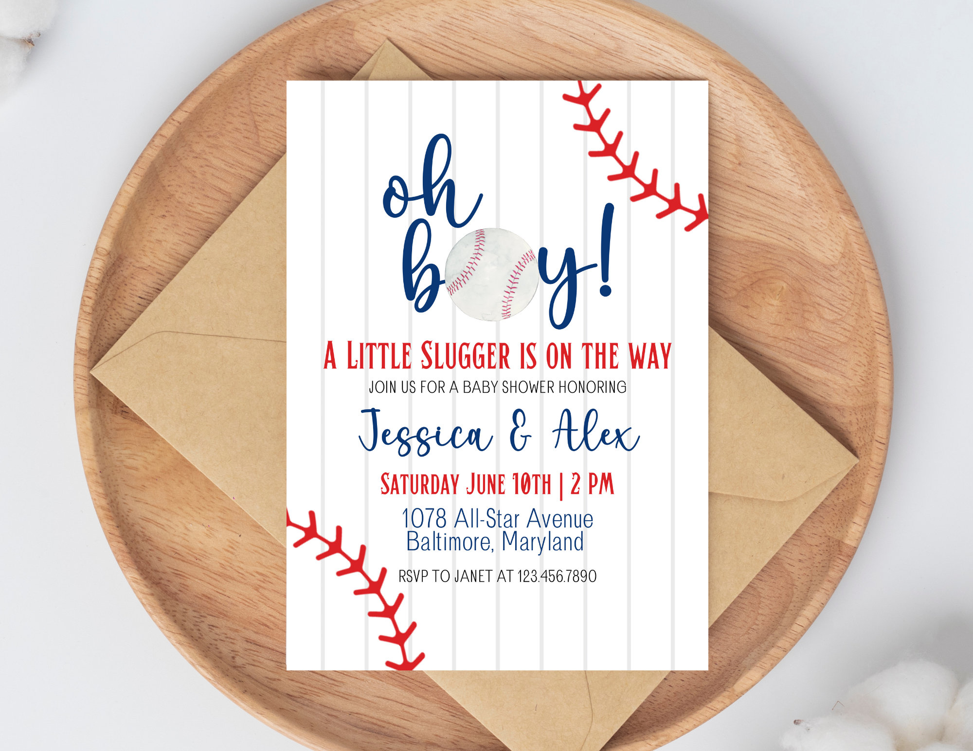Baseball Baby Shower Invitation | Baby Boy Baby Shower | Little Slugger ...