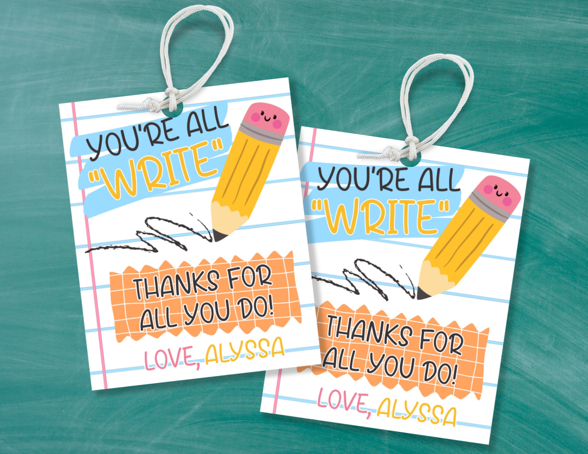 Teacher Appreciation Gifts Tags, Pencil Teacher Appreciation Week Tag ...