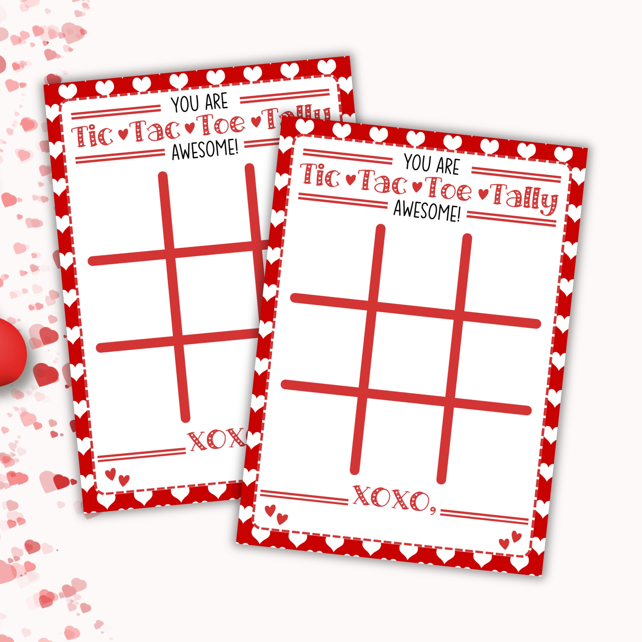 Tic Tac Toe Tally Valentine Cards | Valentine Tic Tac Toe Cards ...
