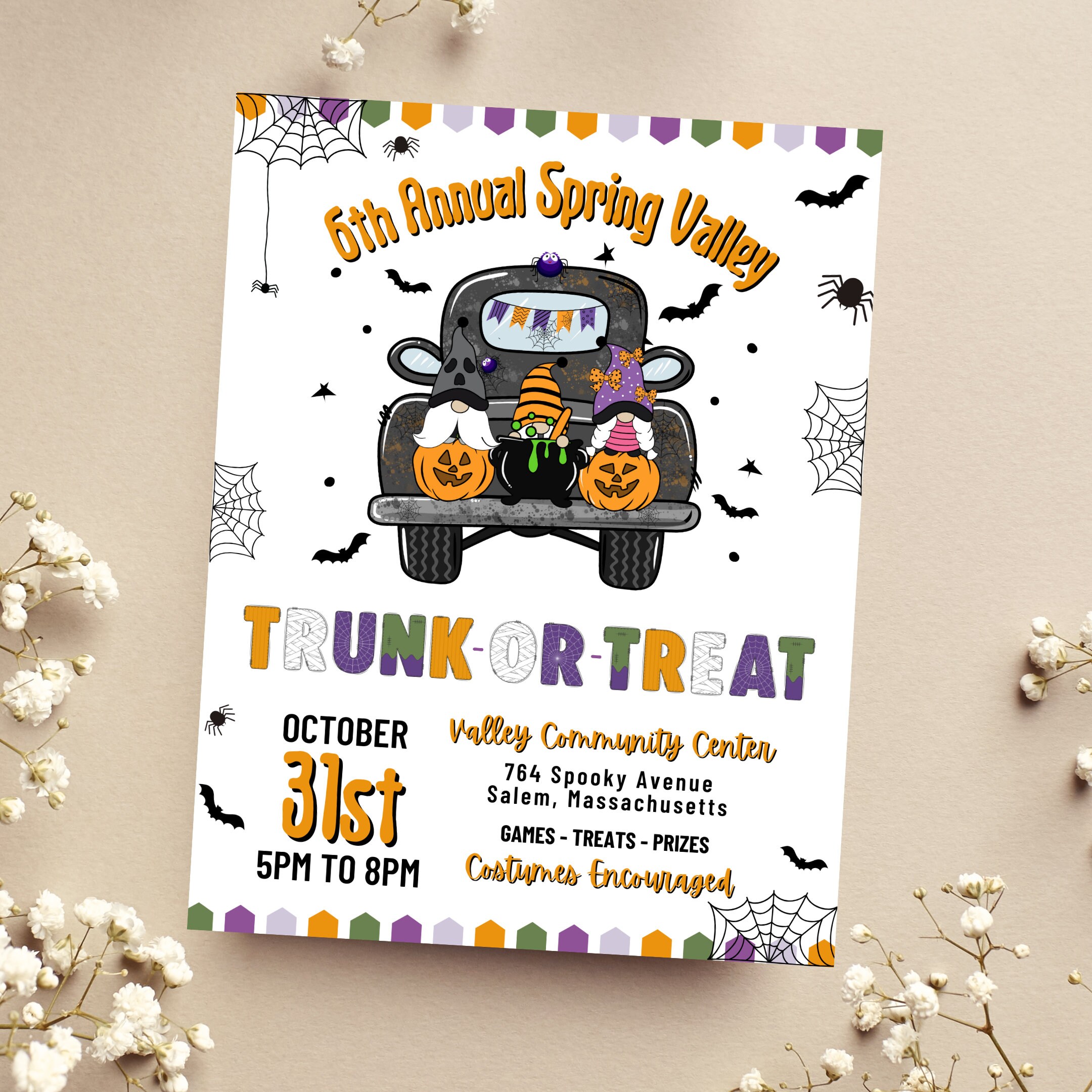 Trunk or Treat Halloween Flyer | Trunk or Treat Invitation | Trunk-or ...