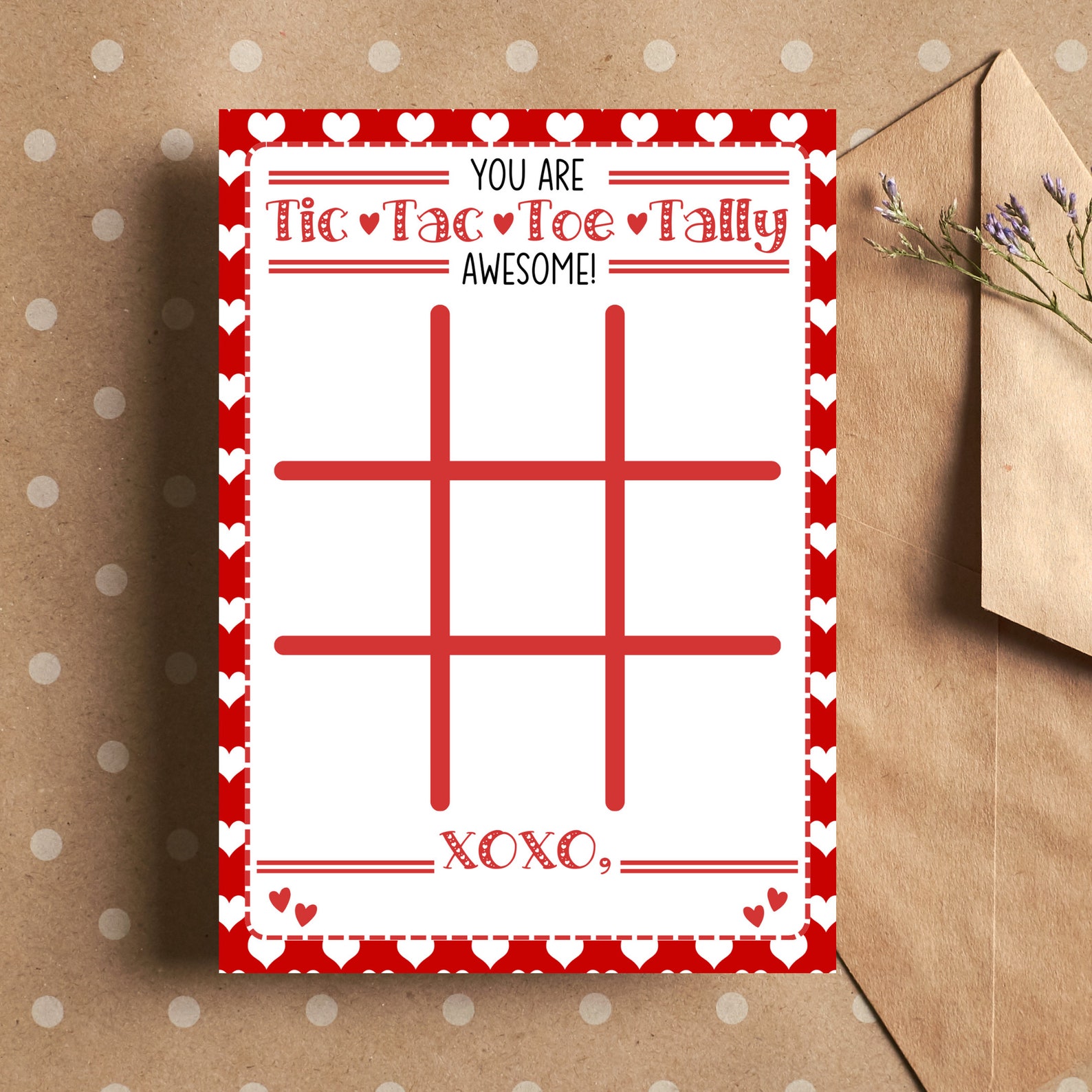 Tic Tac Toe Tally Valentine Cards Valentine Tic Tac Toe Cards ...