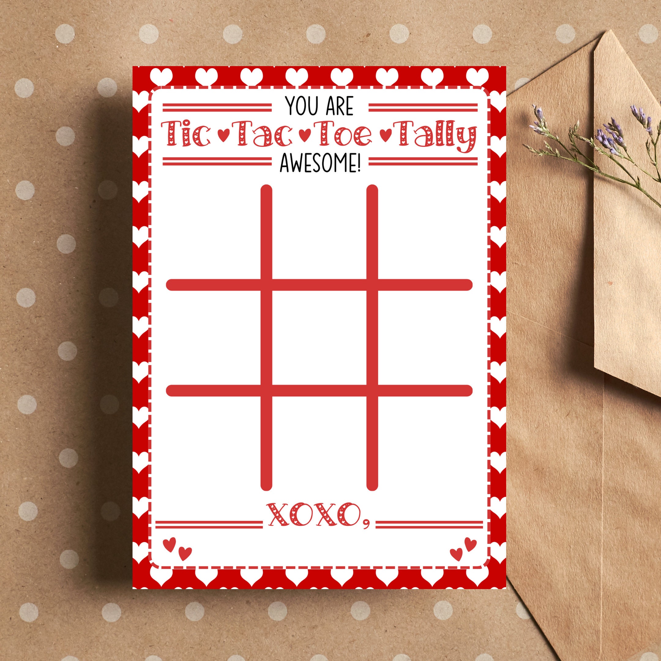 Tic Tac Toe Tally Valentine Cards | Valentine Tic Tac Toe Cards ...