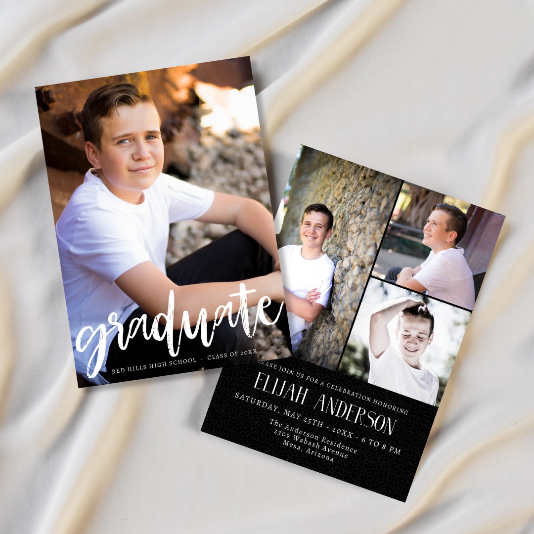 Graduation Invitation Template | Modern Graduation Announcement ...