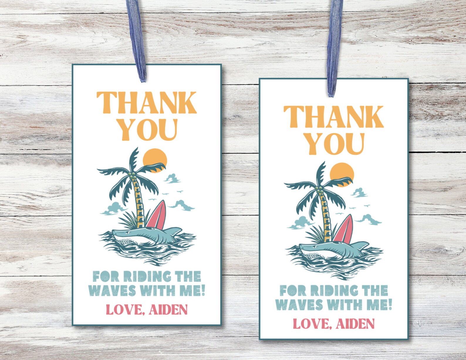 Surf Birthday Party Favor Tag Template, Printable Beach Party Birthday ...